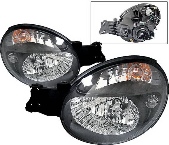 Subaru Impreza 4 Car Option Morette Style Headlights - Black - LH-SI02B-KS