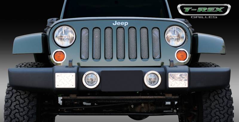 Jeep Wrangler T-Rex Sport Series Formed Mesh Grille - Stainless Steel ...