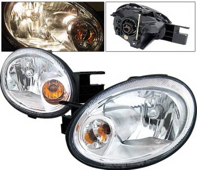 Dodge Neon 4 Car Option Headlights - Chrome - LH-DN03C-KS