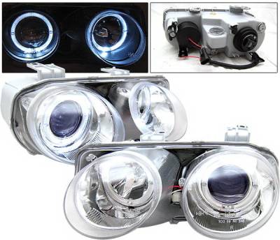 Acura Integra 4 Car Option Dual Halo Projector Headlights - Chrome - LP ...
