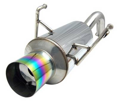 Honda Del Sol 4 Car Option Bolt-On Muffler with Burnt Tip - MUB-HD93-RT