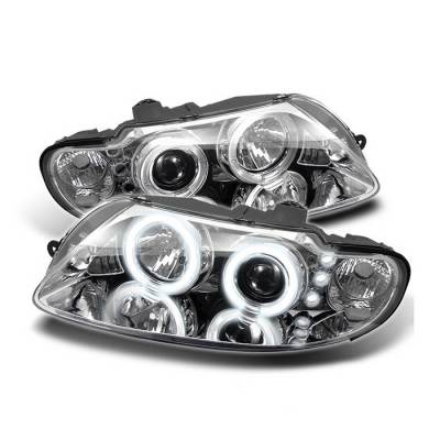 Pontiac GTO Spyder Halo LED Projector Headlights - Chrome - 444-TCAM02-HL-C