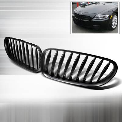 BMW Z4 Spec-D Front Hood Grille - Black - HG-Z401BB