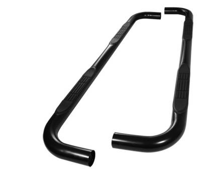 Chevrolet Silverado Spyder 3 Inch Round Side Step Bar - Black Powder ...