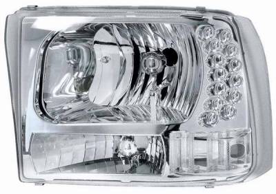 Diamond Back Headlights with LED Lights - 1PC - 0911311CC
