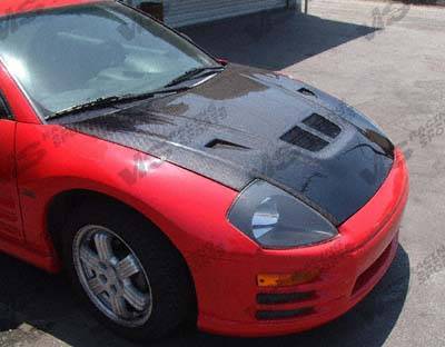Mitsubishi Eclipse VIS Racing EVO Black Carbon Fiber Hood - 00MTECL2DEV ...