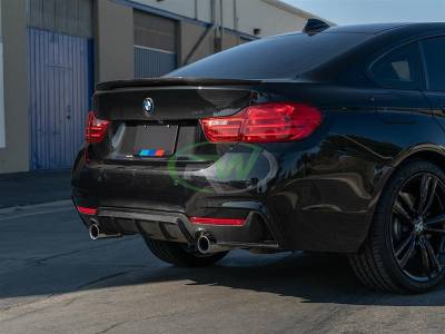 BMW F32 F33 F36 Perf. Style CF Diffuser: Dual Outlet - 435i, 440i ...
